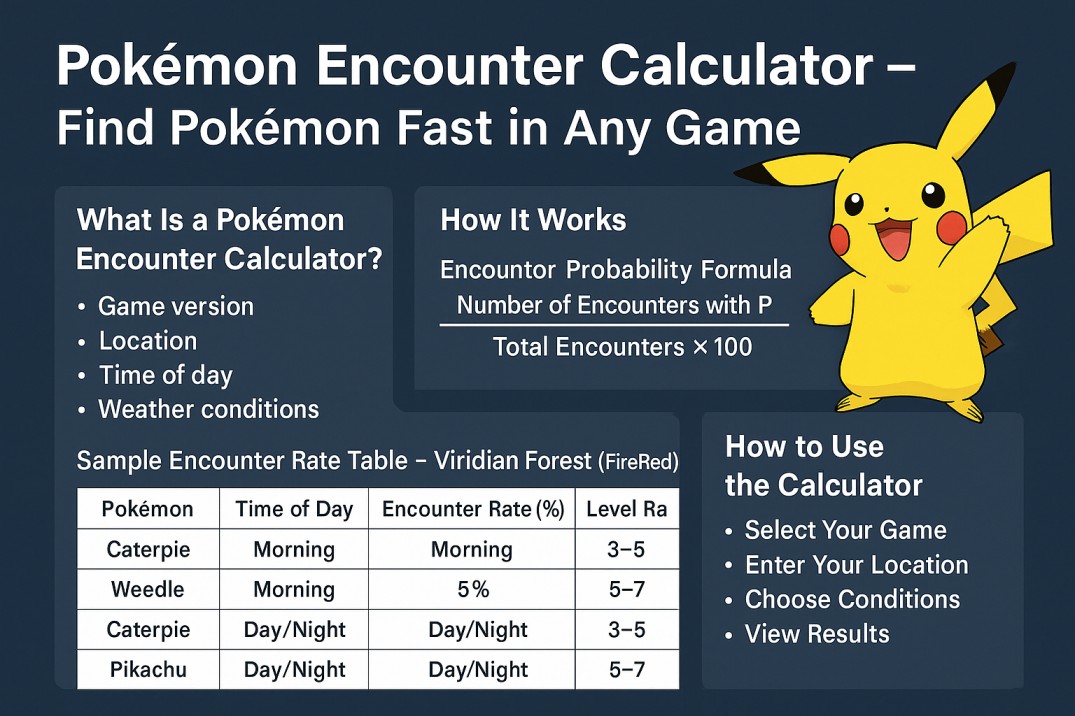 Pokémon Encounter Calculator 2025 – Find Pokémon Fast